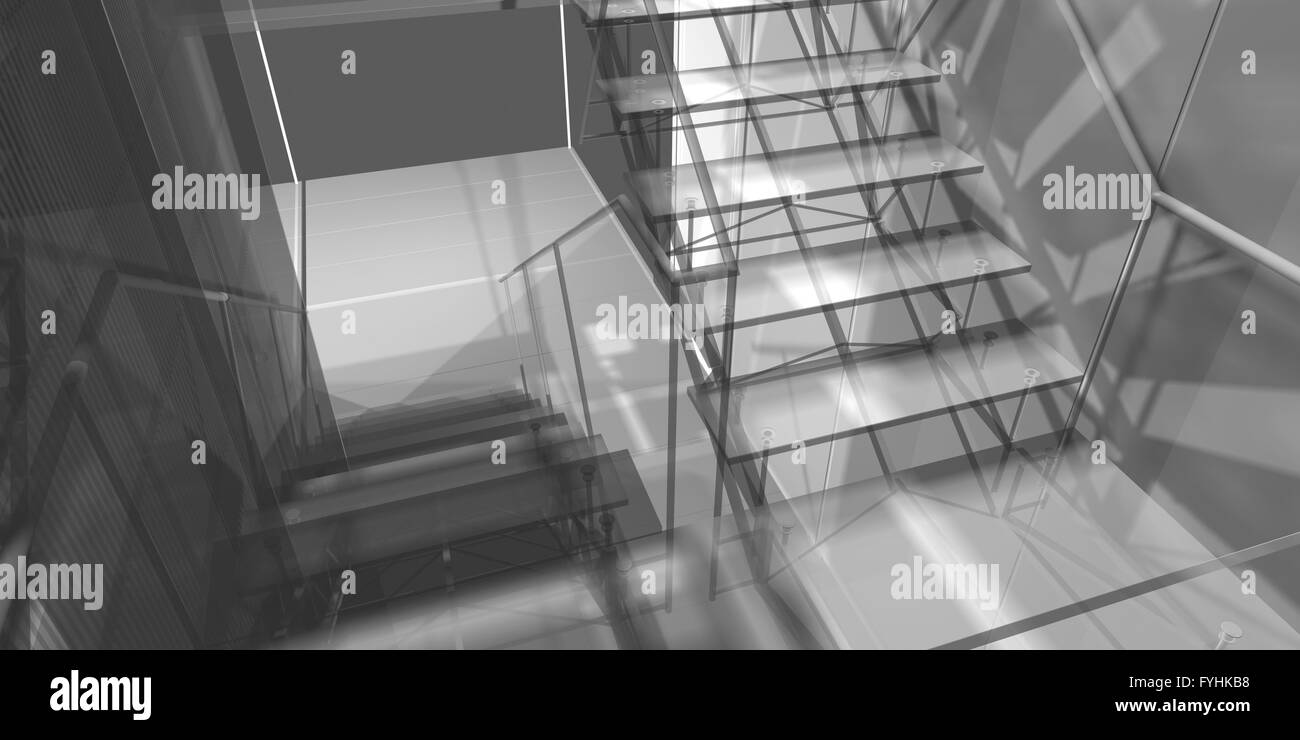 Laboratory. Modern office interior, stairs, clean space in business ...