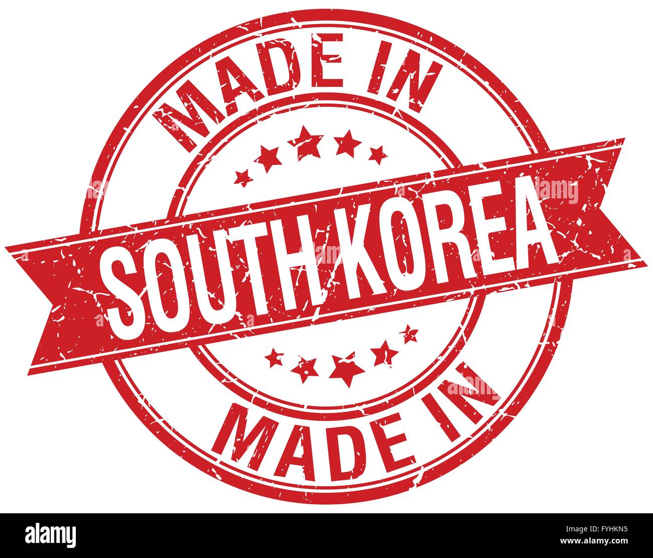 made in South Korea red round vintage stamp Stock Vector Image & Art ...