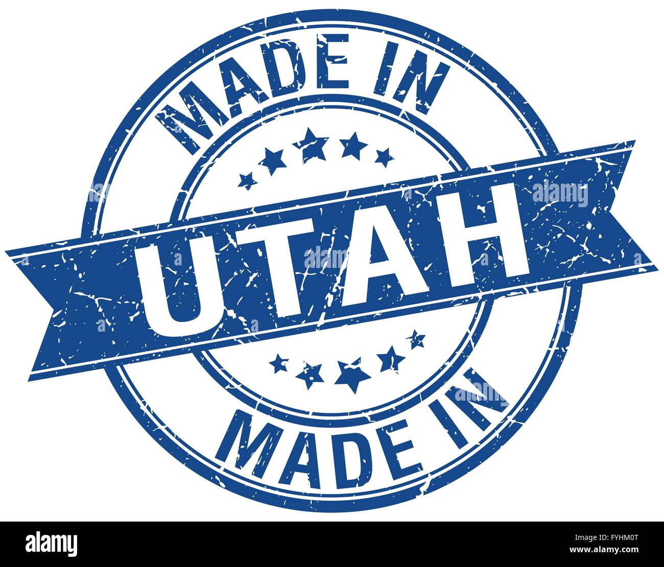 made in Utah blue round vintage stamp Stock Vector Image & Art - Alamy