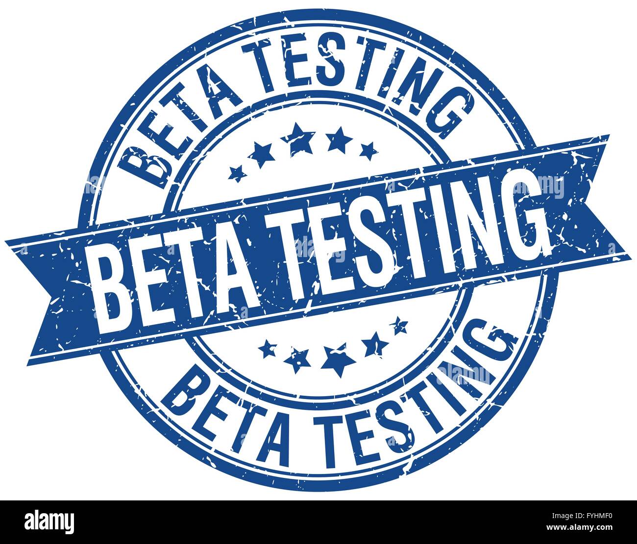 beta testing grunge retro blue isolated ribbon stamp Stock Vector Image ...