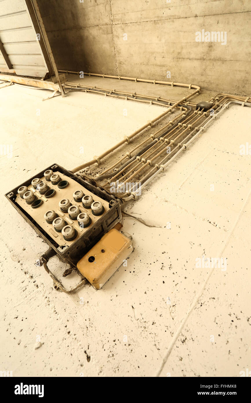 Old electricity installation Stock Photo - Alamy