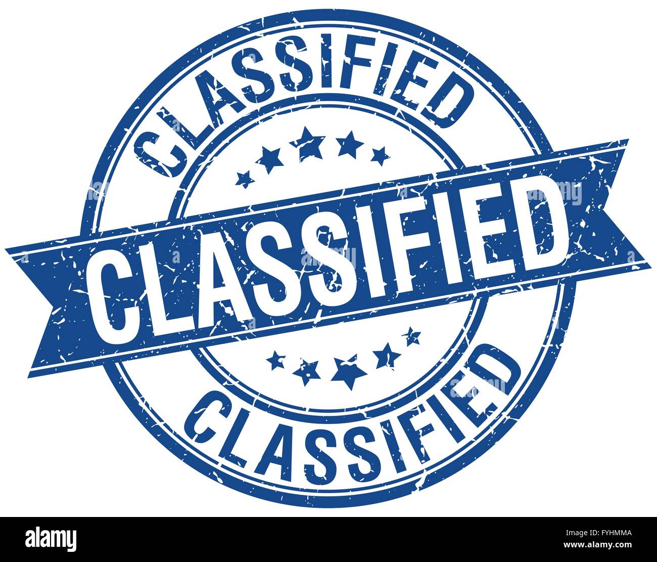 classified grunge retro blue isolated ribbon stamp Stock Vector Image ...