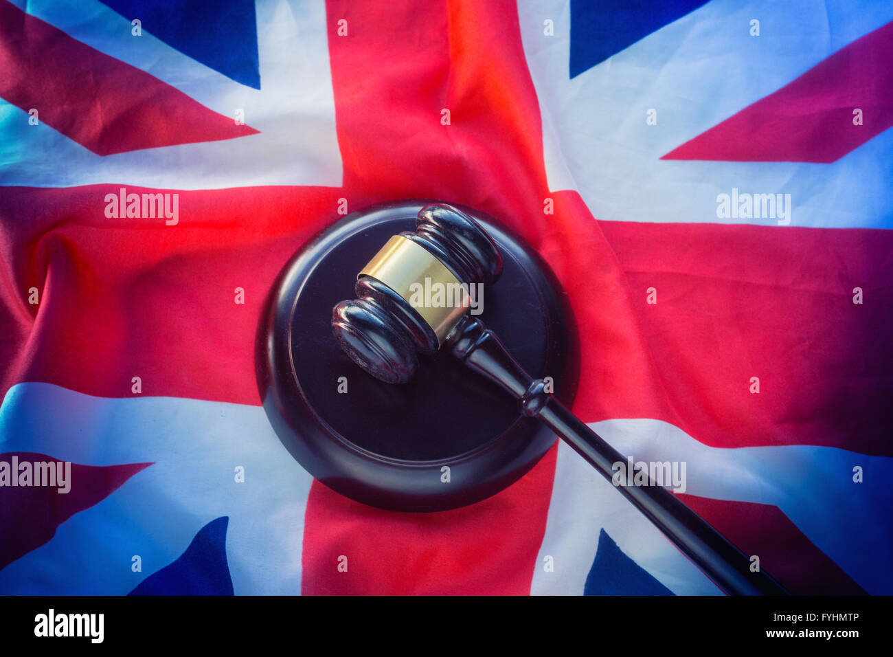Union Jack flag and gavel - legal law concept image Stock Photo - Alamy
