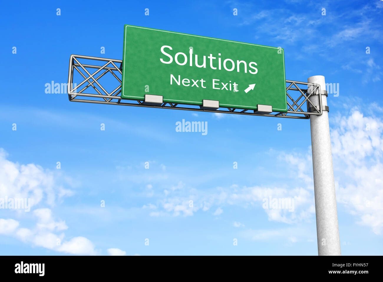 Highway Sign - Solutions Stock Photo - Alamy