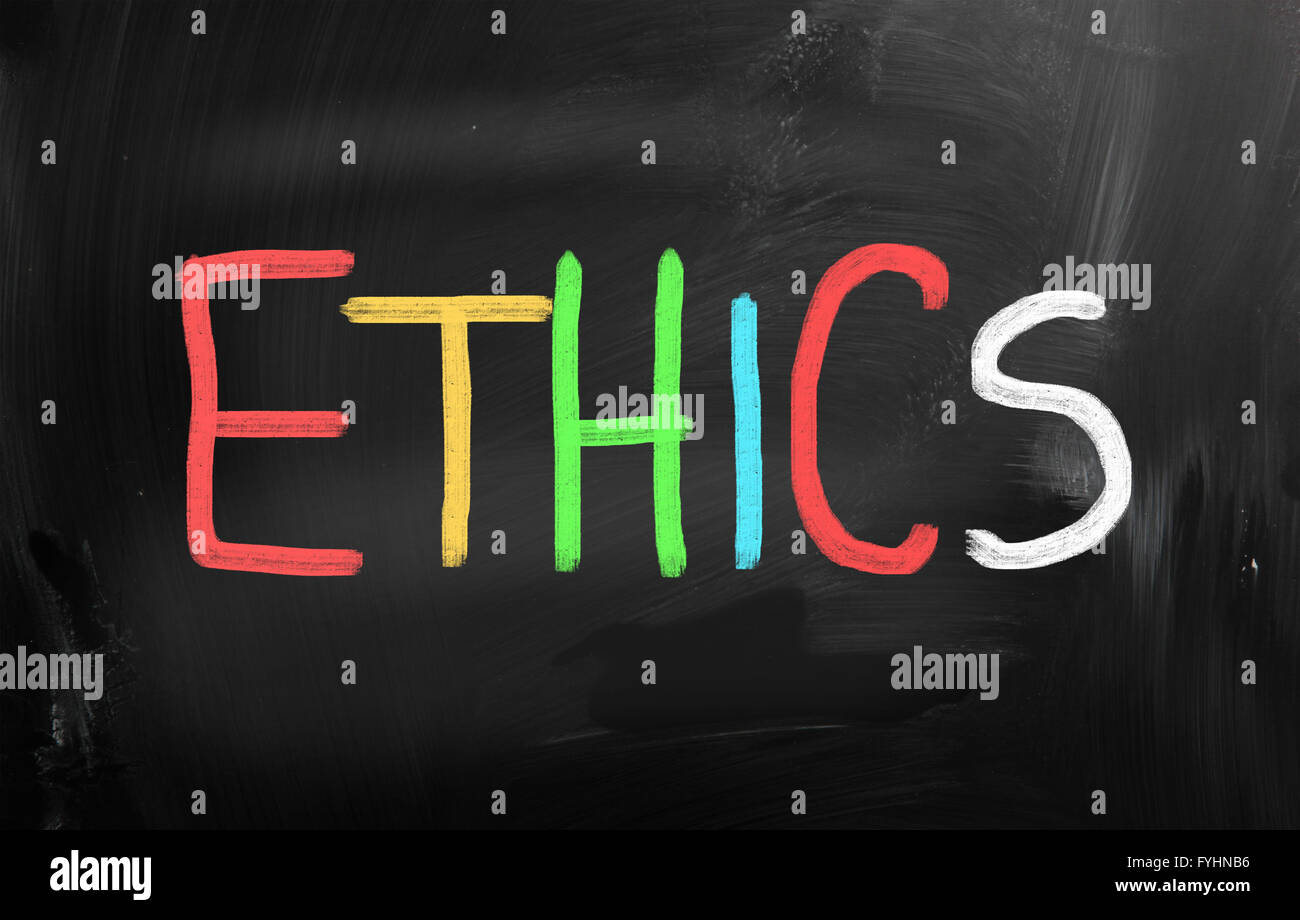 Ethics handwritten with chalk on a blackboard Stock Photo - Alamy