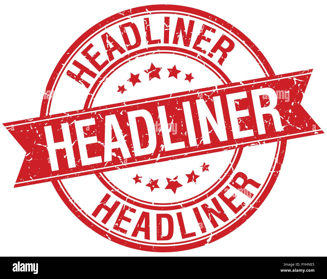 headliner grunge retro red isolated ribbon stamp Stock Vector Image ...