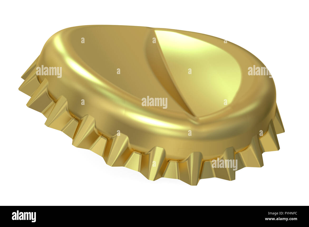 Metal bottle cap, 3D rendering isolated on white background Stock Photo ...