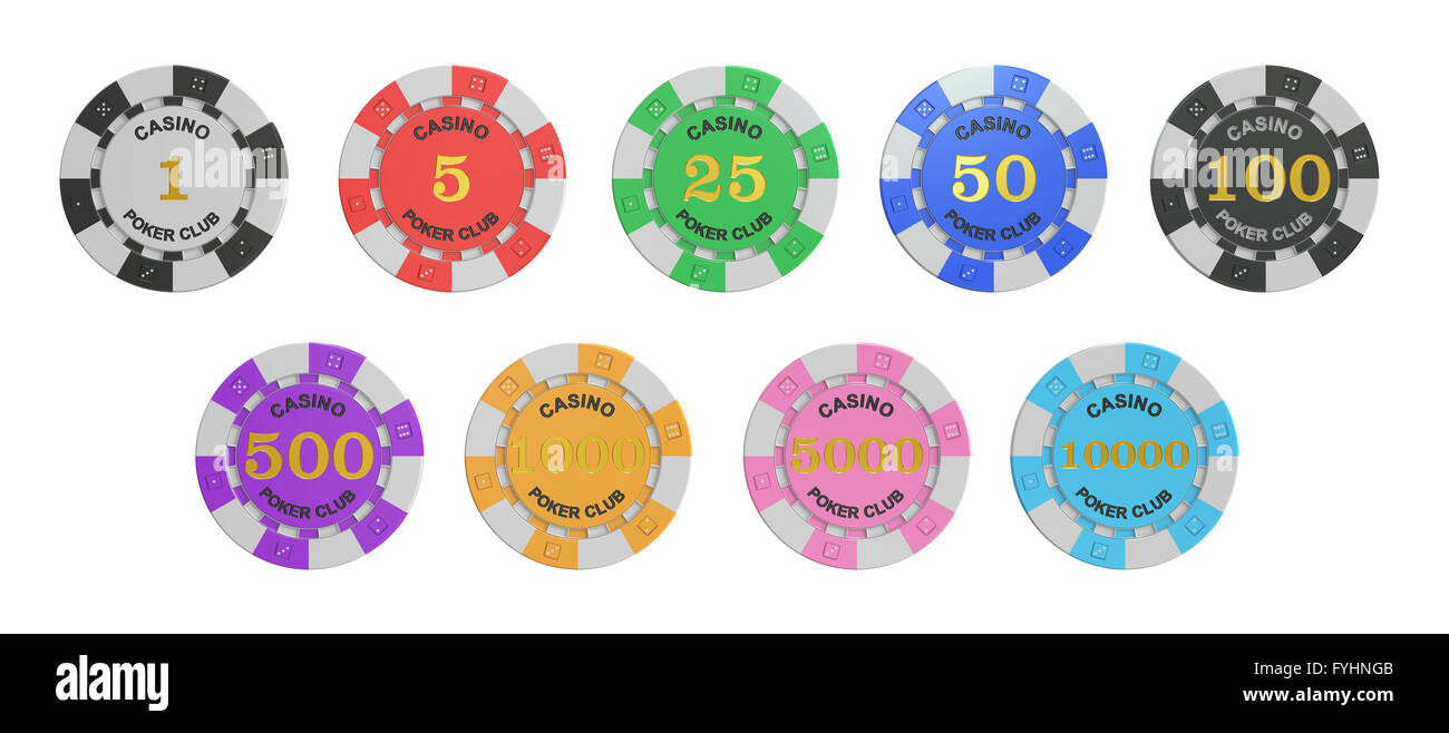 set of Casino Tokens stack, 3D rendering isolated on white background ...
