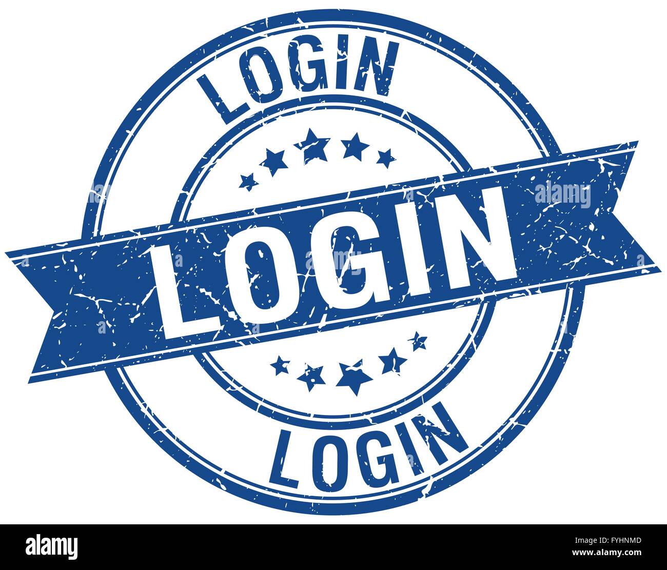 login grunge retro blue isolated ribbon stamp Stock Vector Image & Art ...