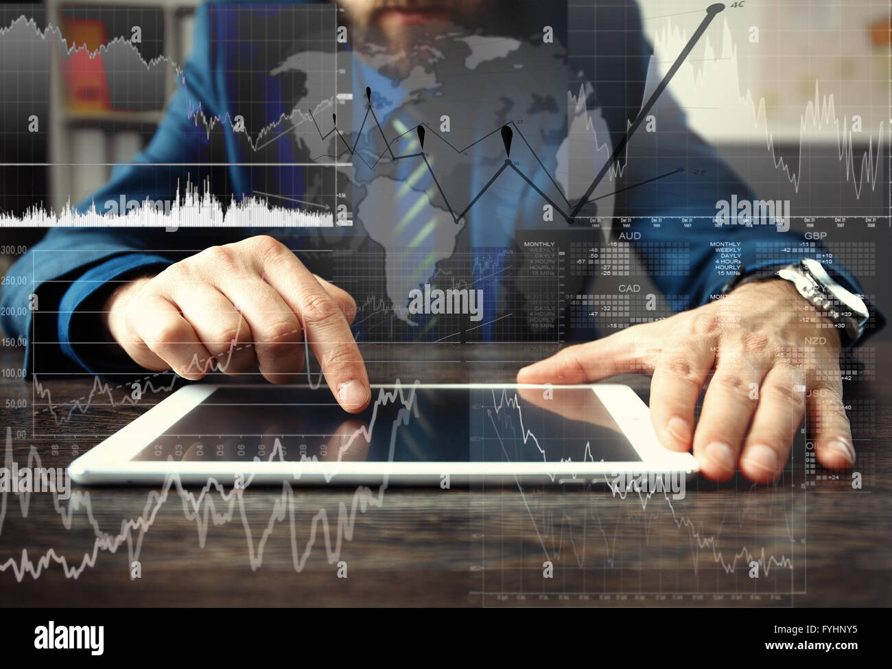 businessman touching screen of tablet computer Stock Photo - Alamy