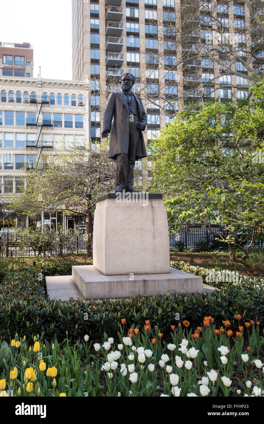 Roscoe Conkling Statue, Madison Square Park, NYC Stock Photo - Alamy