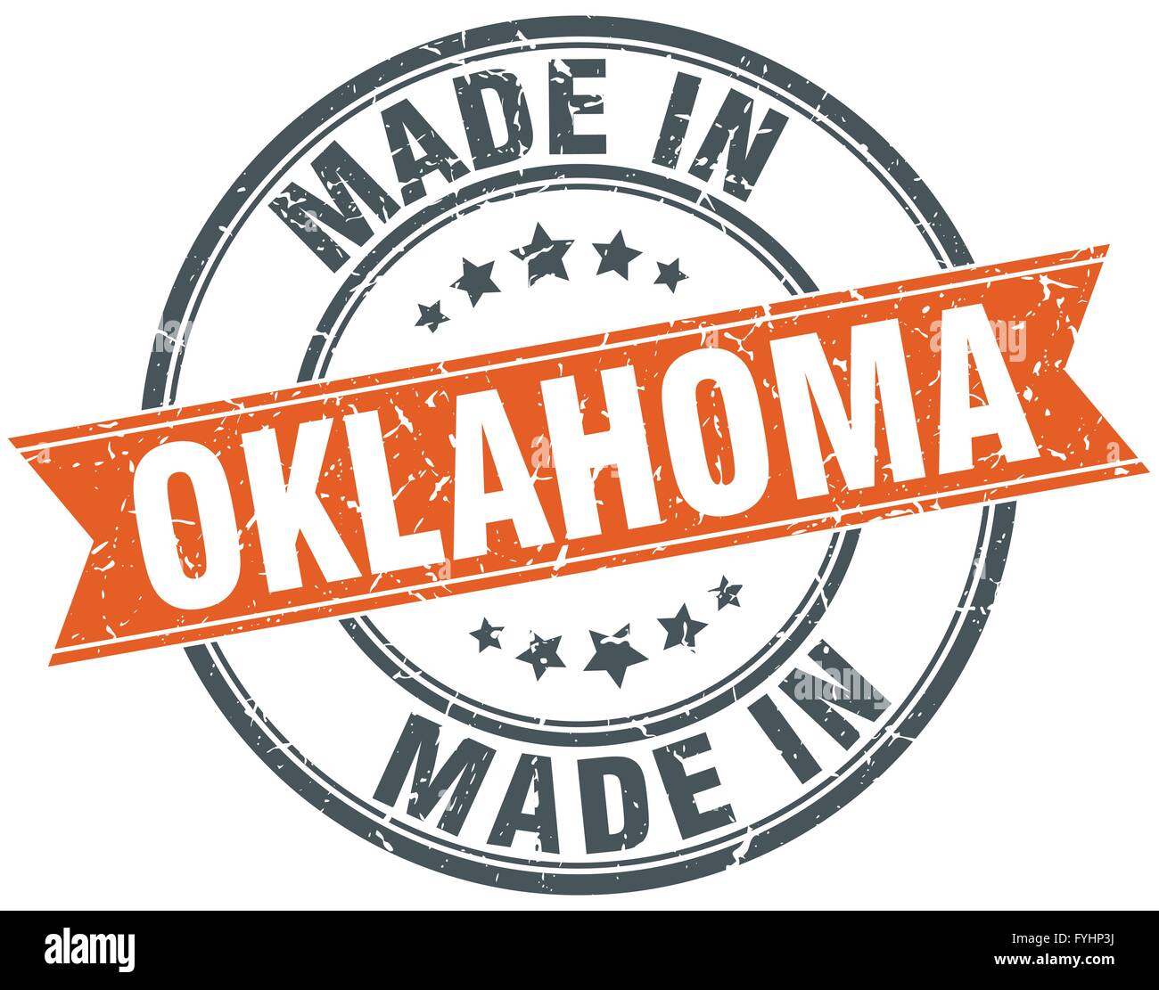 Oklahoma orange grunge ribbon stamp on white Stock Vector Image & Art ...