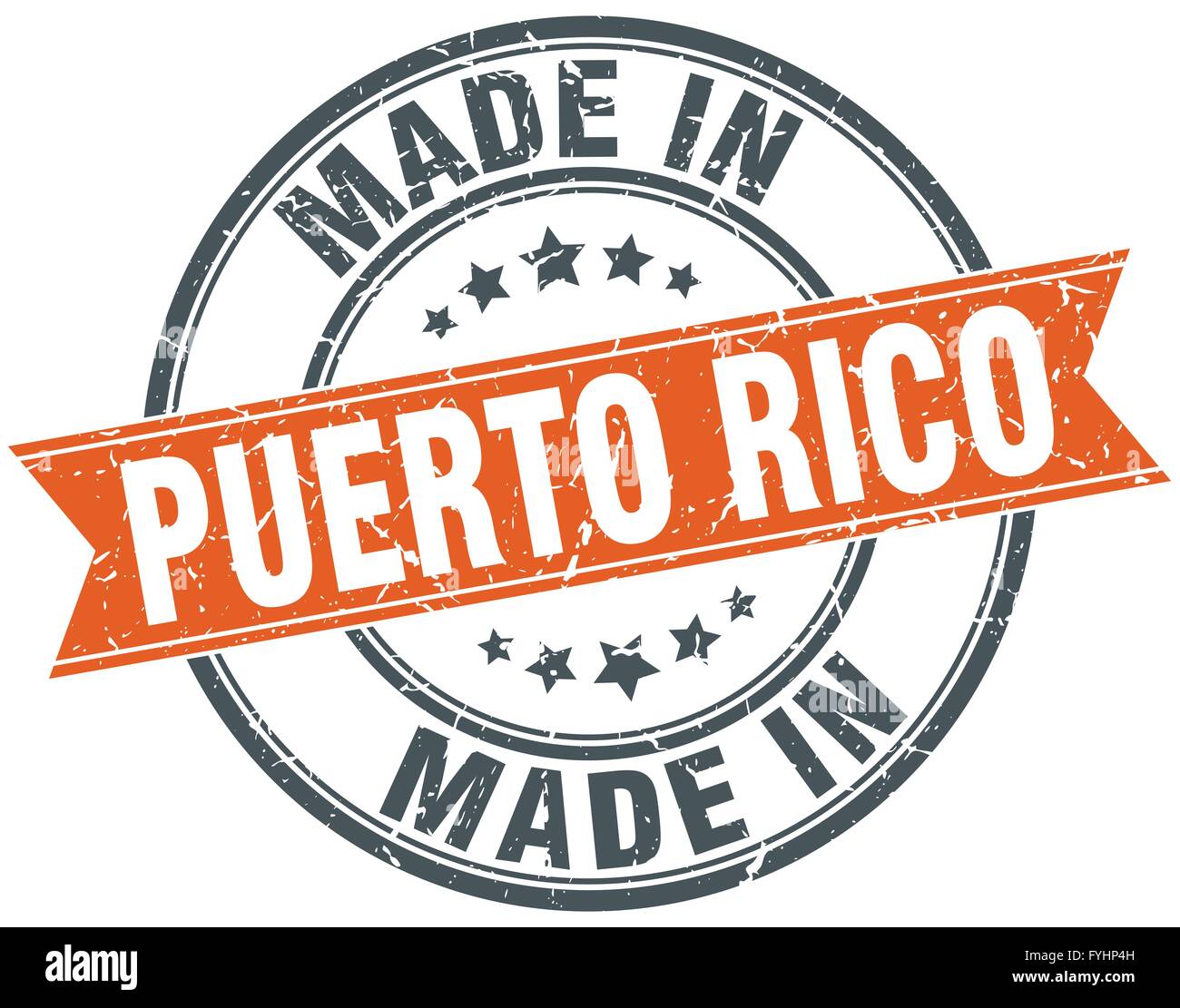 Puerto Rico orange grunge ribbon stamp on white Stock Vector Image ...