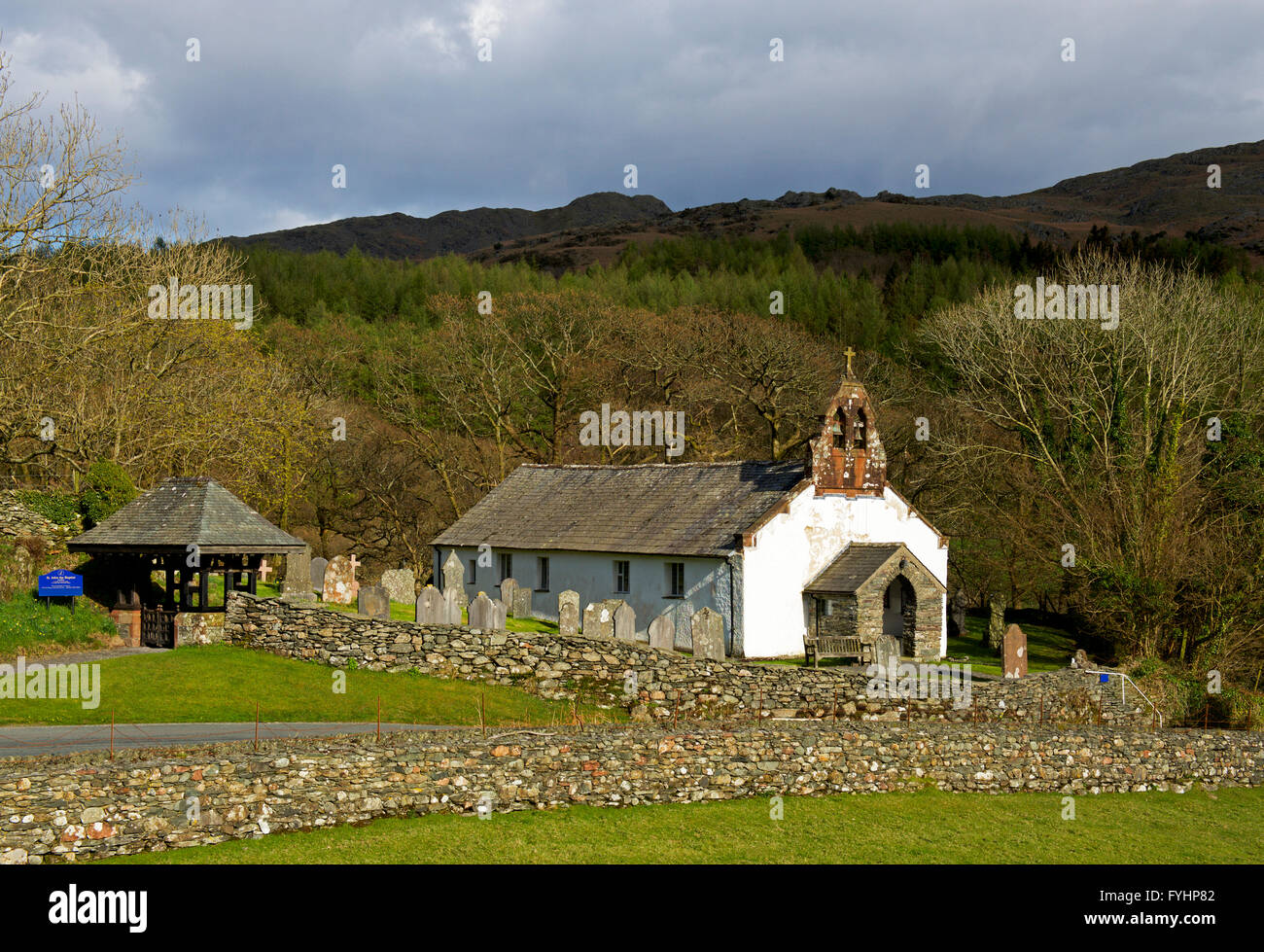 St John's Church in the village of Ulpha, Duddon Valley, Lake District ...