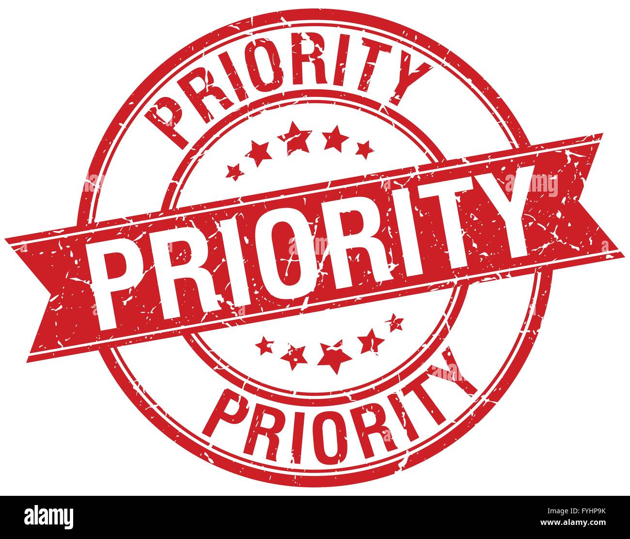 priority grunge retro red isolated ribbon stamp Stock Vector Image ...