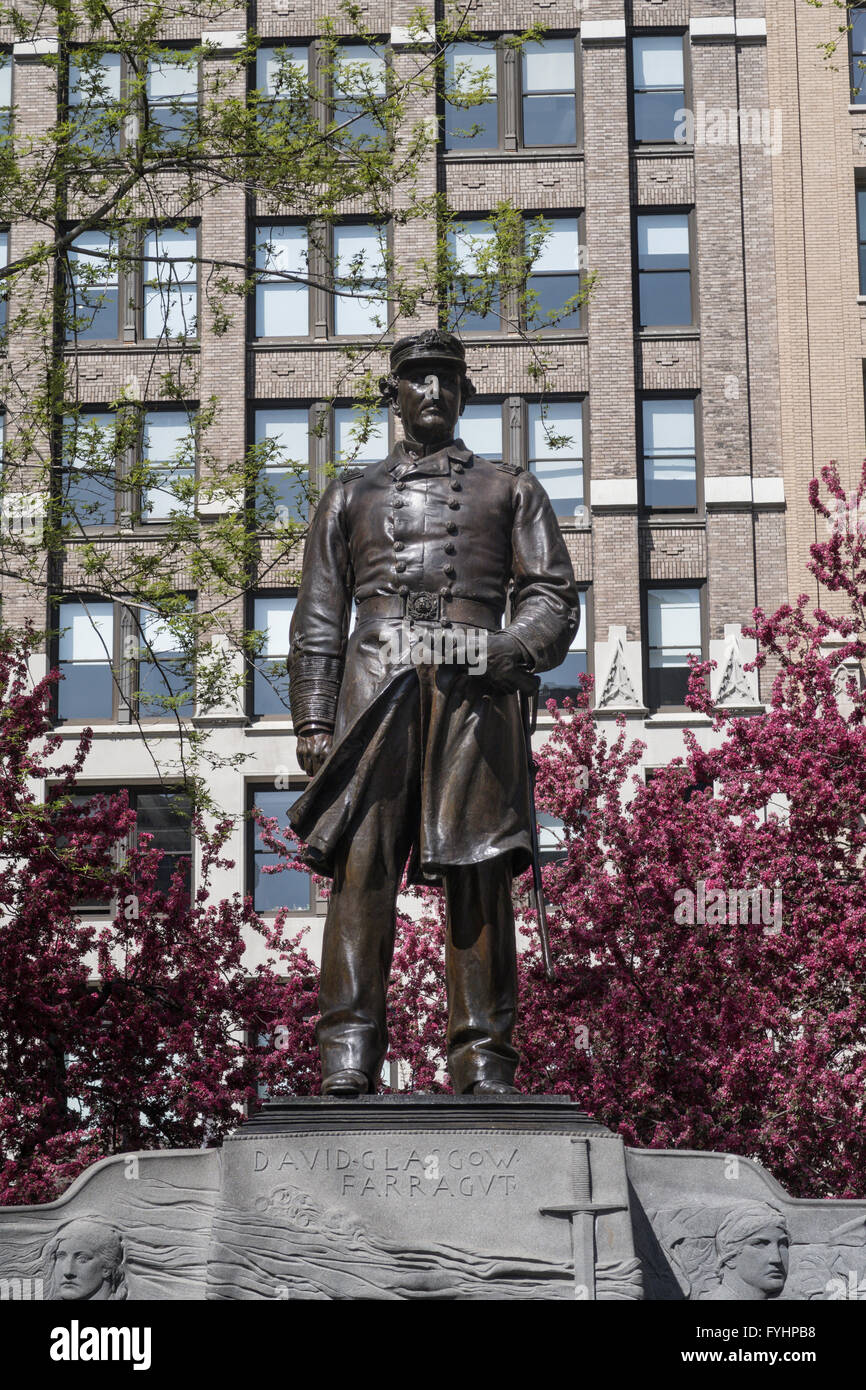 Spring Day,Farragut Monument, Madison Square Park, NYC Stock Photo - Alamy