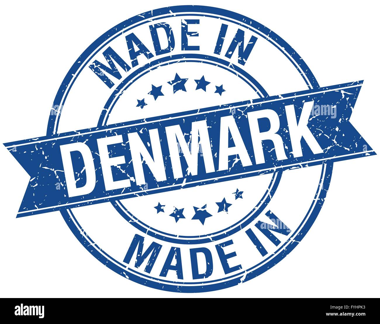 made in Denmark blue round vintage stamp Stock Vector Image & Art - Alamy