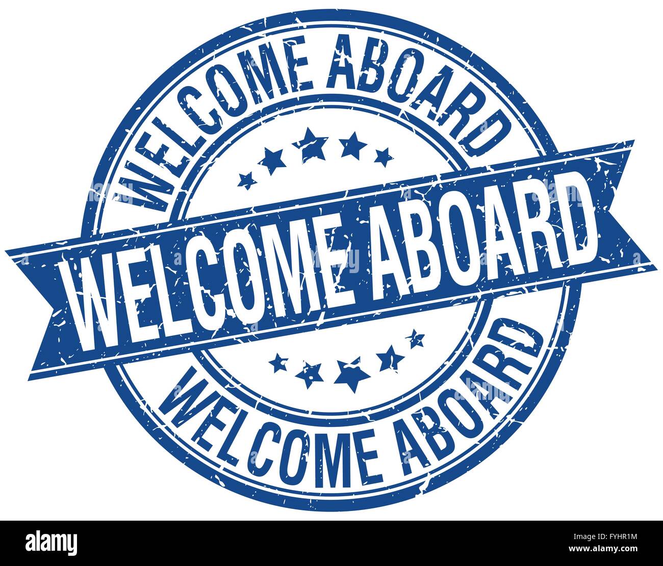 welcome aboard grunge retro blue isolated ribbon stamp Stock Vector ...