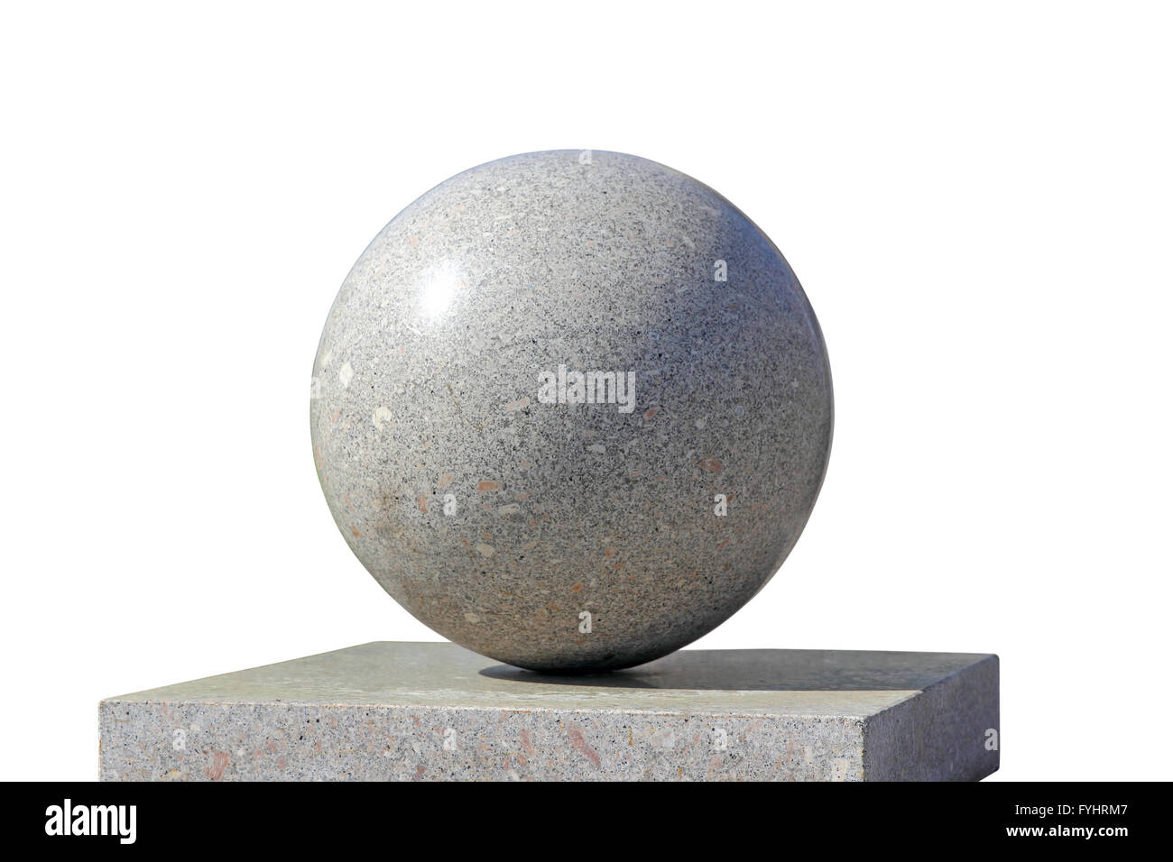 Grey granite spheres isolated on a white background Stock Photo - Alamy