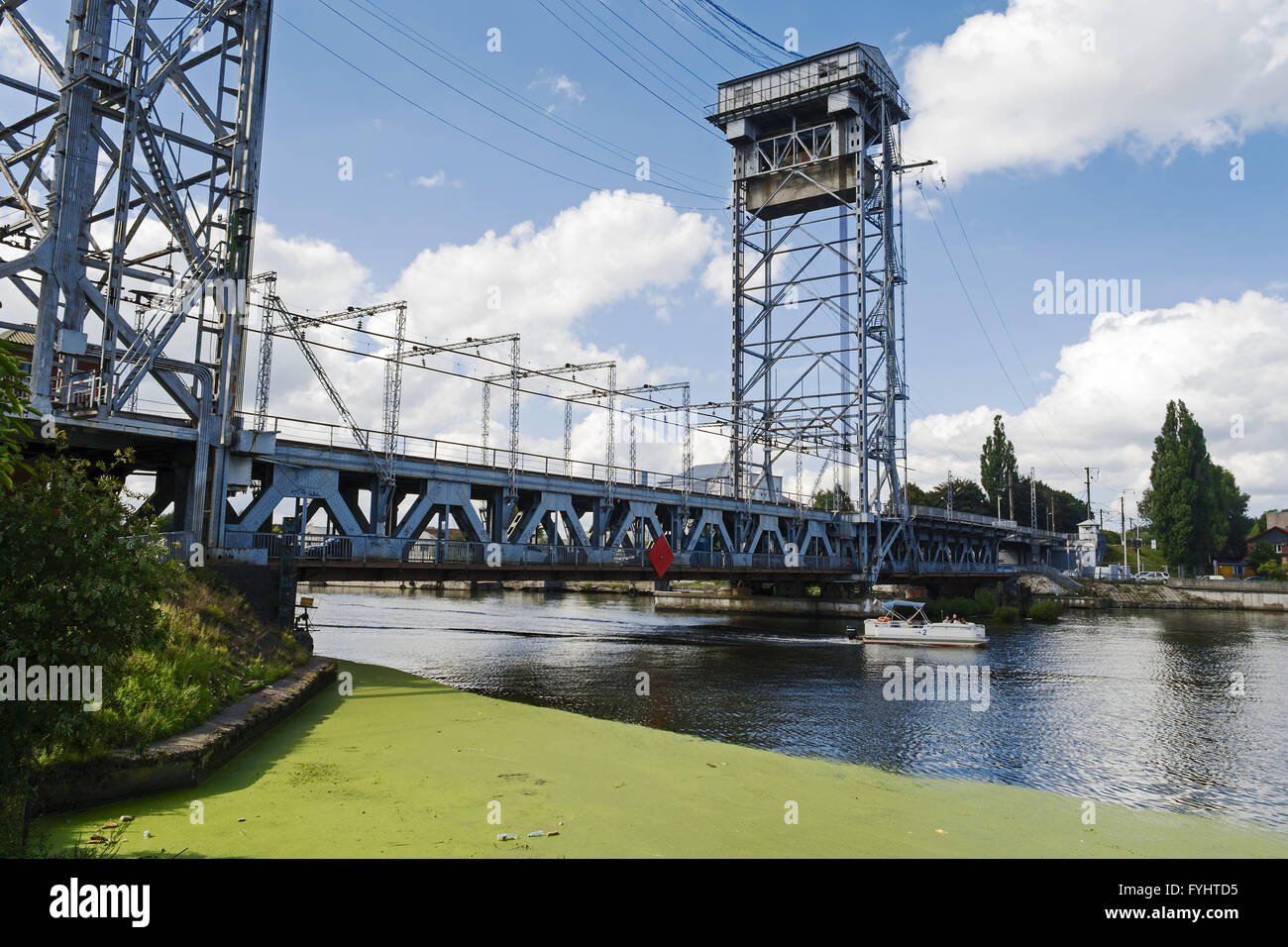 Lift bridge across the Pregolya River, Kaliningrad Stock Photo - Alamy