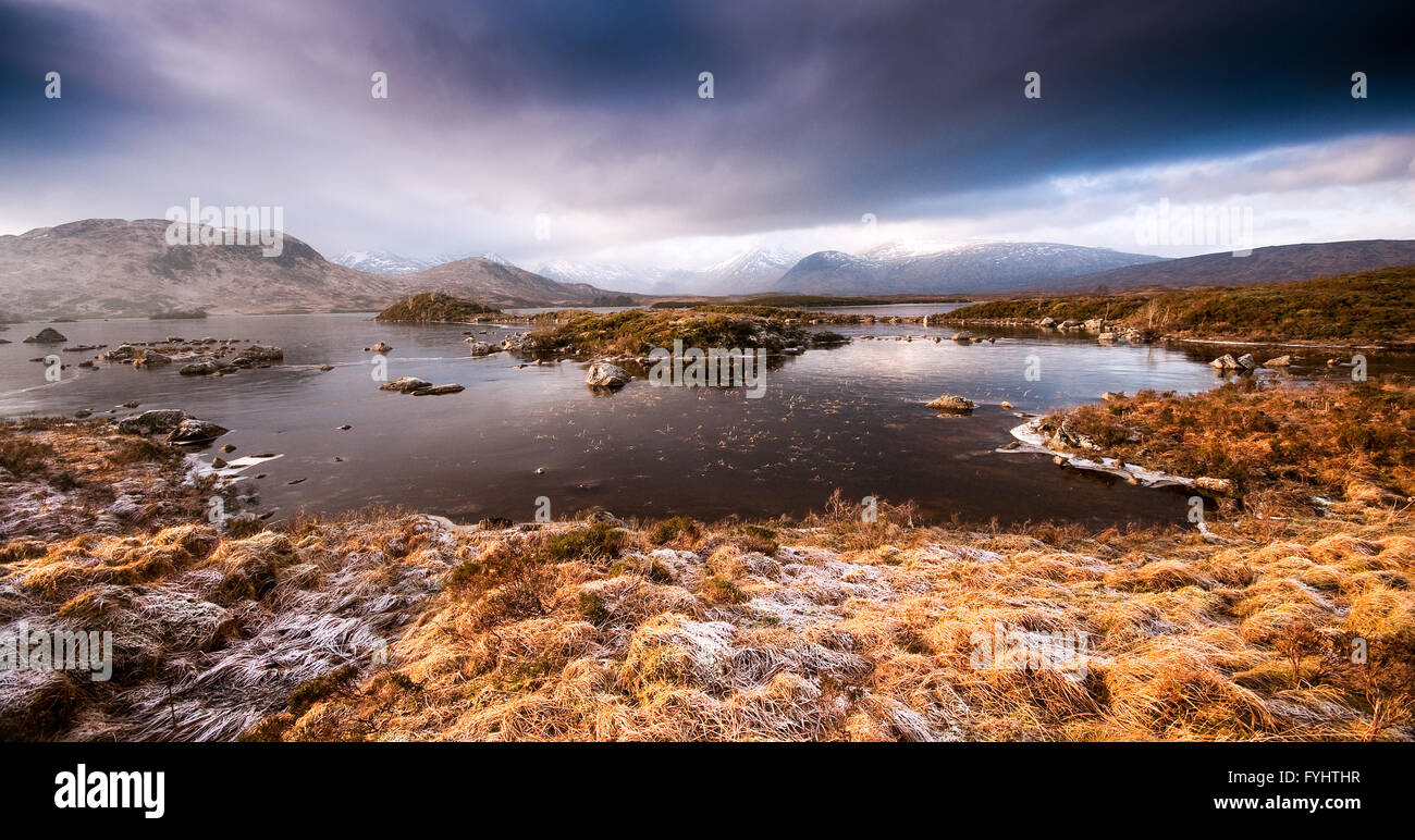 Lochan na h-Achlaise on Rannoch Moor, a vast peat bog in the Scottish ...