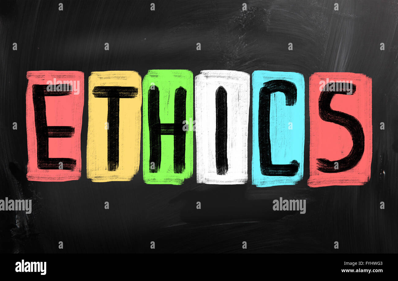 Ethics handwritten with chalk on a blackboard Stock Photo - Alamy