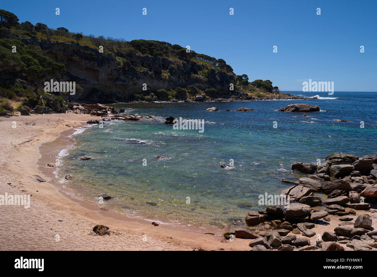 Australian beaches and bays and ironstone rocks facing the Indian Ocean ...