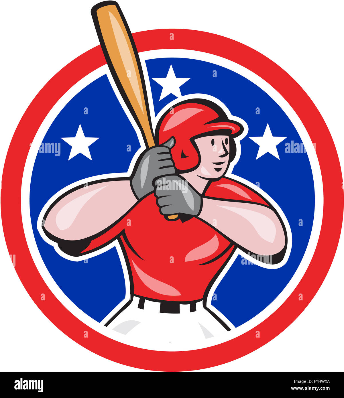 Baseball Player Batting Cartoon Stock Photo - Alamy