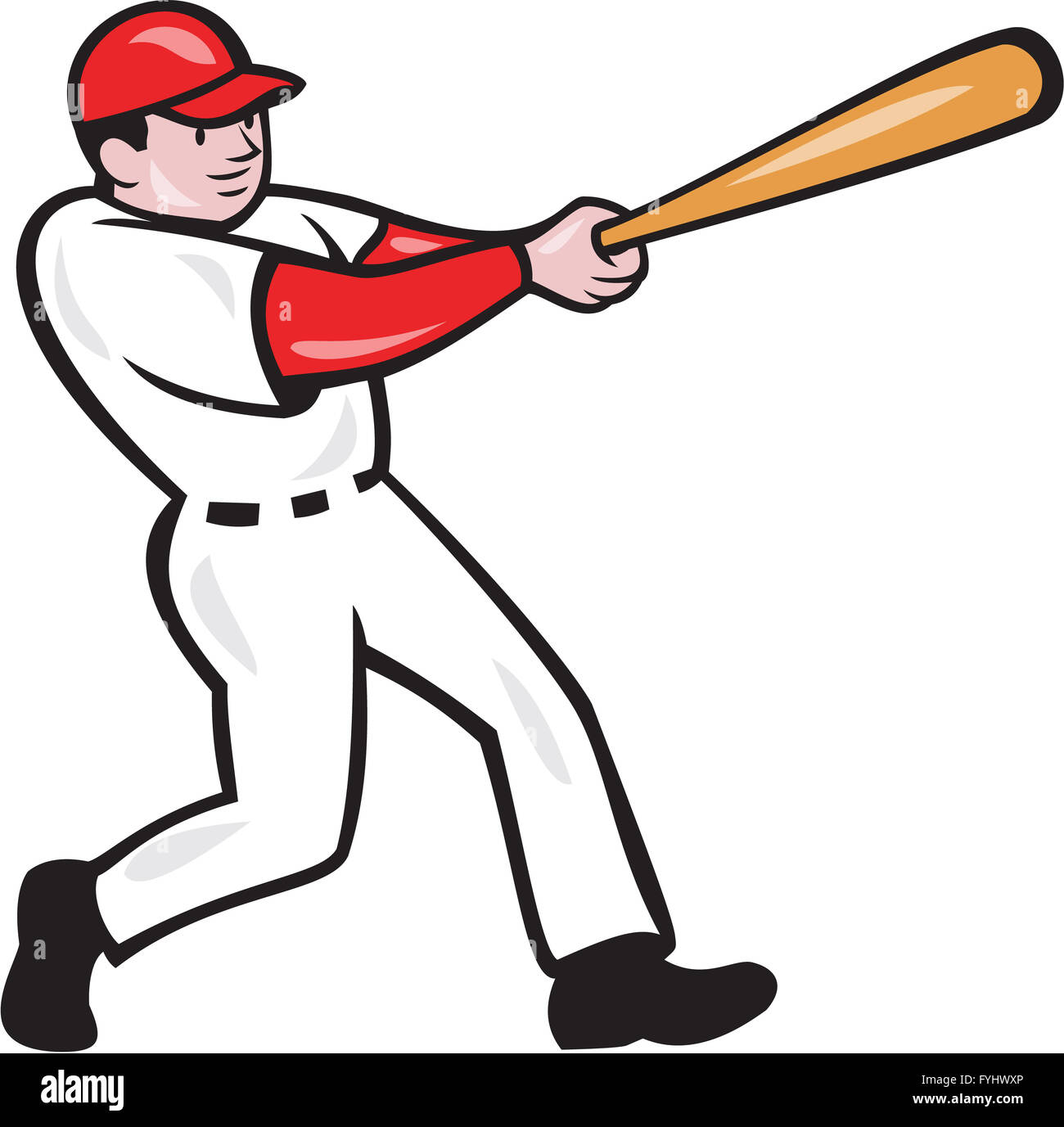 Baseball Player Batting Isolated Cartoon Stock Photo - Alamy