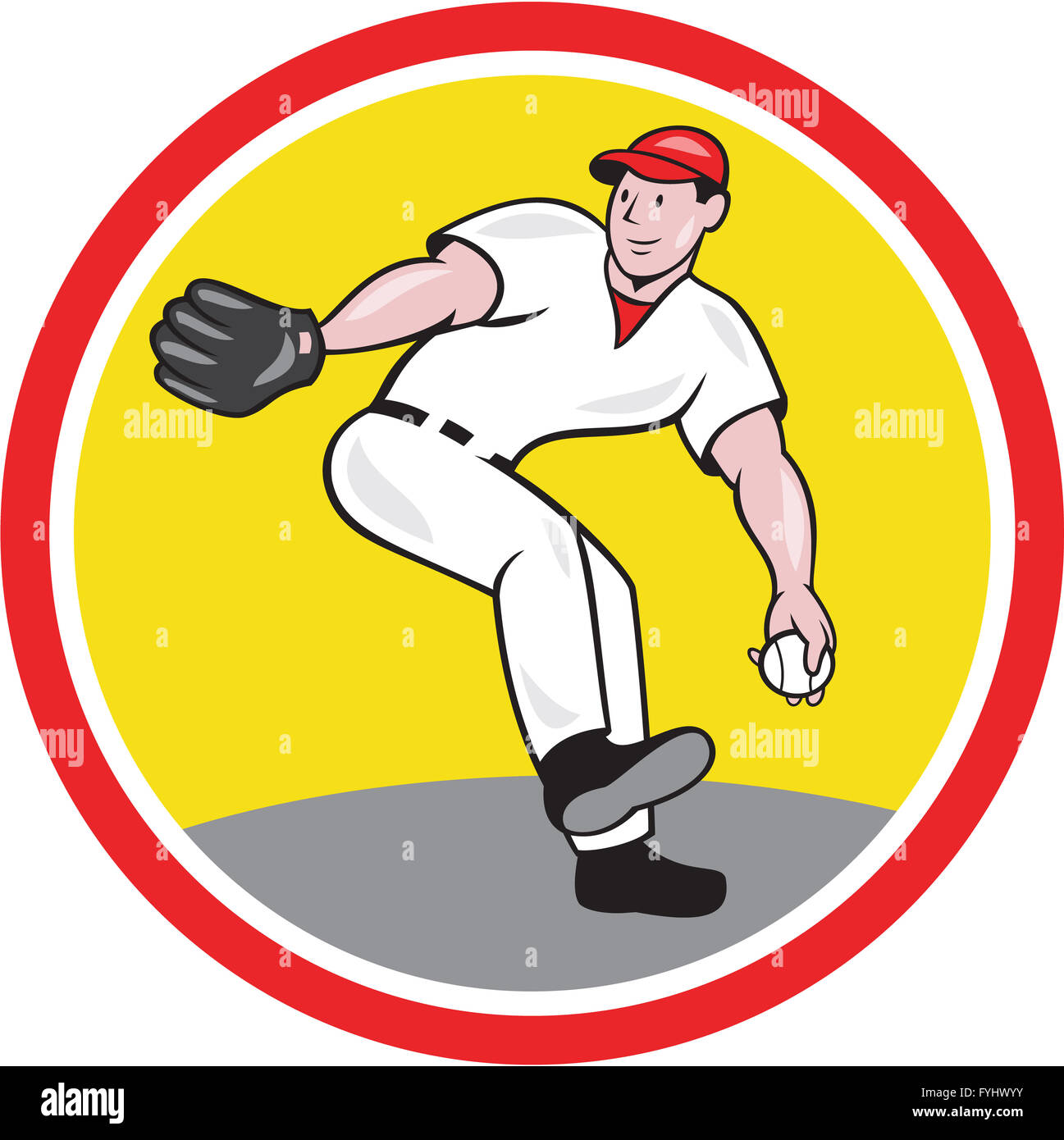 Baseball Pitcher Throw Ball Cartoon Stock Photo - Alamy