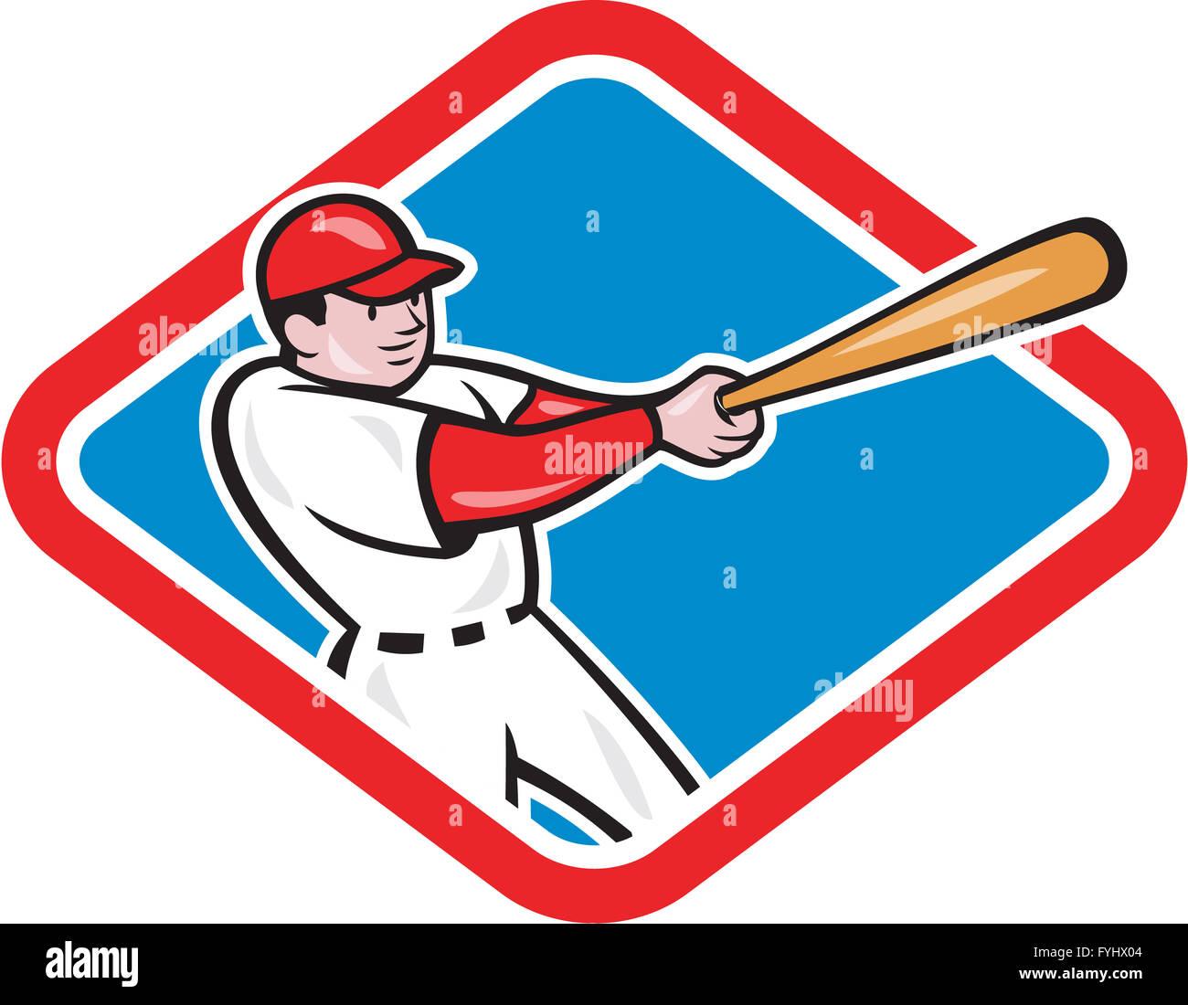 Baseball Player Batting Cartoon Stock Photo - Alamy