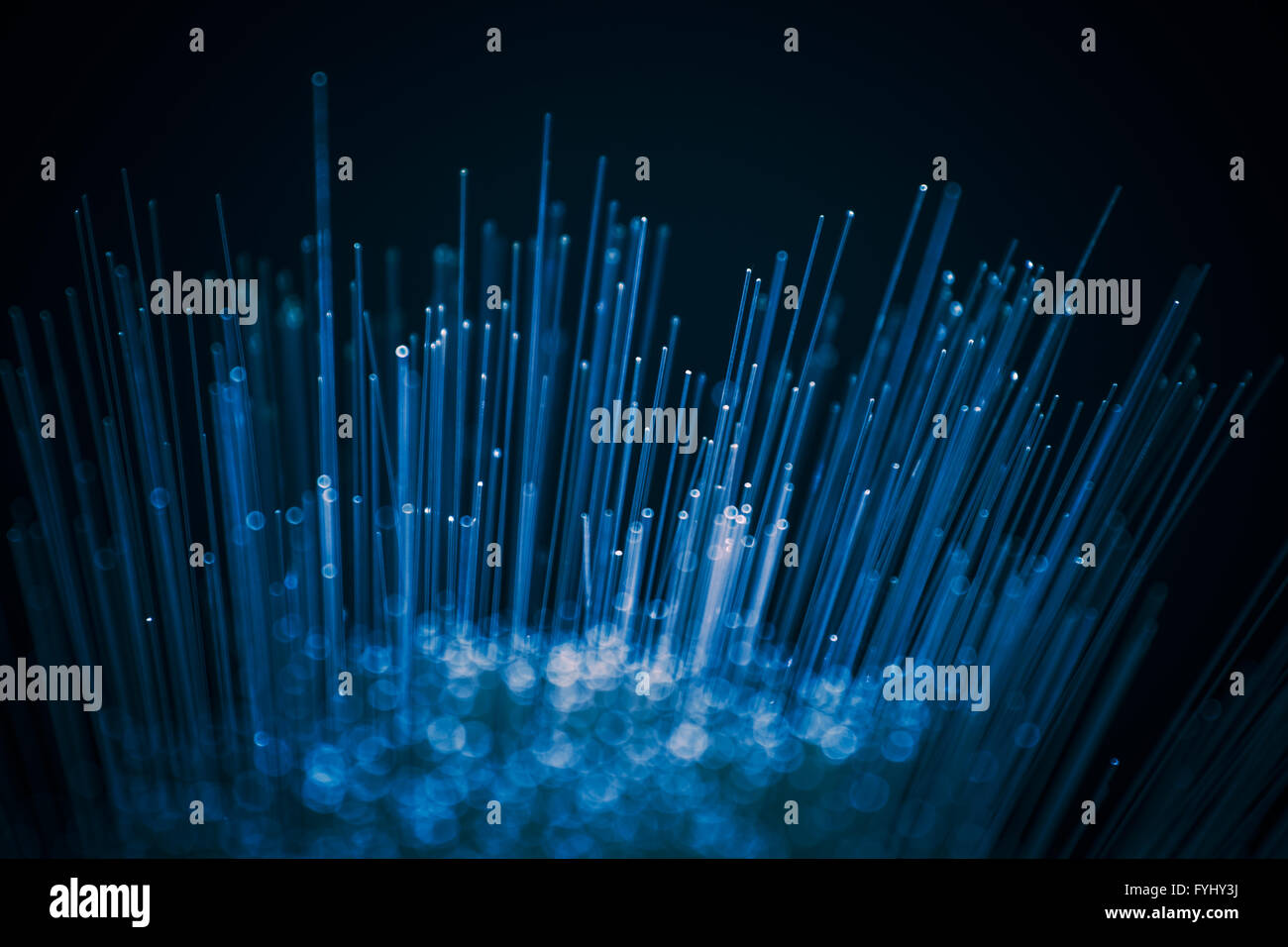 Fiber optics close-up, modern computer communication technology Stock ...