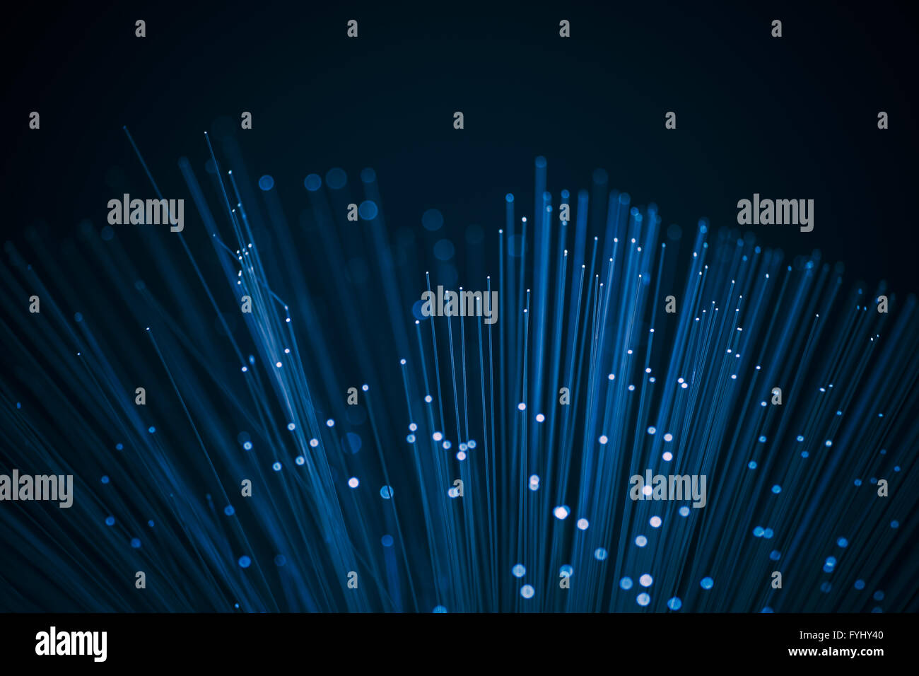 Fiber optics close-up, modern computer communication technology Stock ...