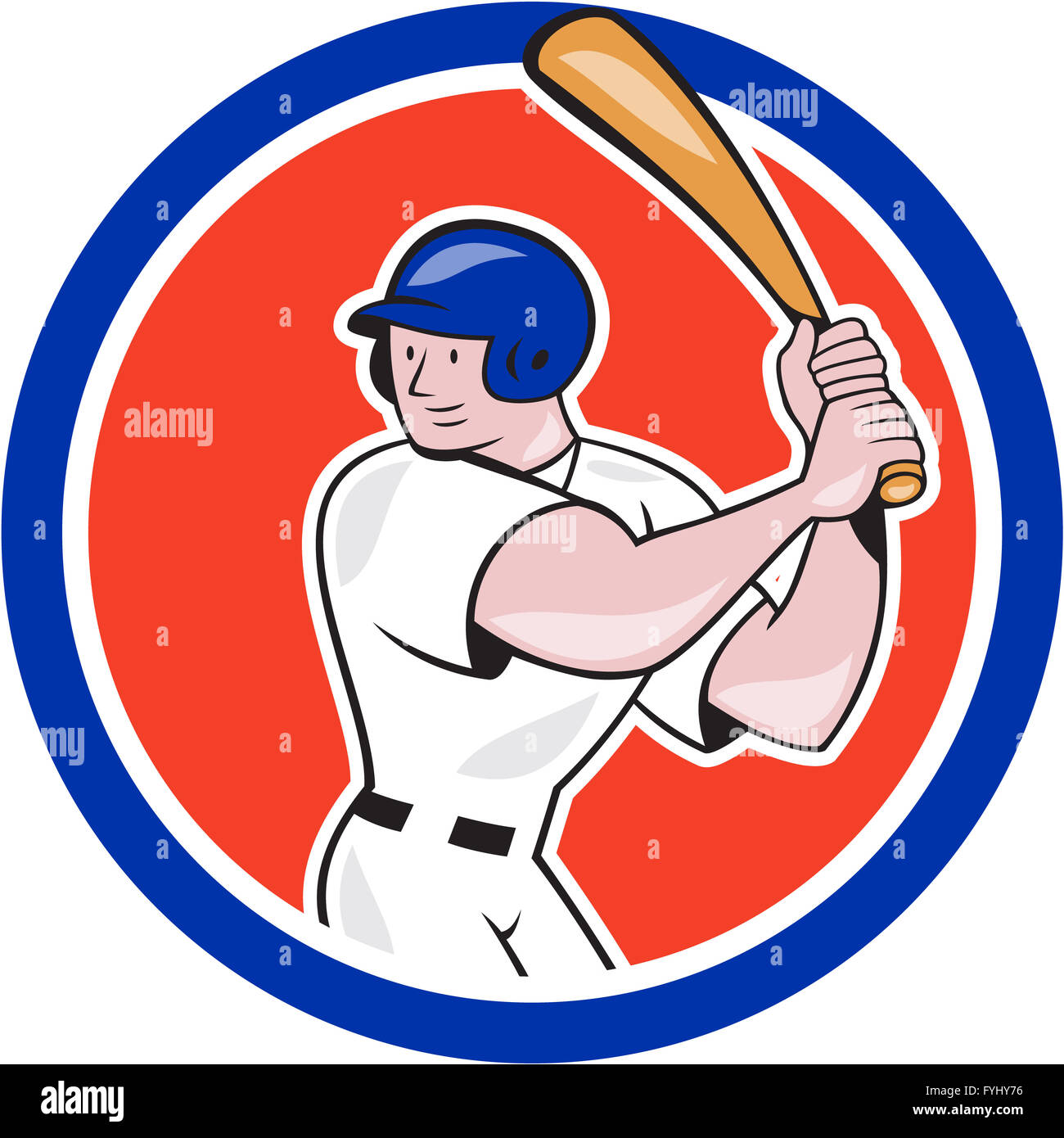 Baseball Player Batting Circle Side Cartoon Stock Photo - Alamy