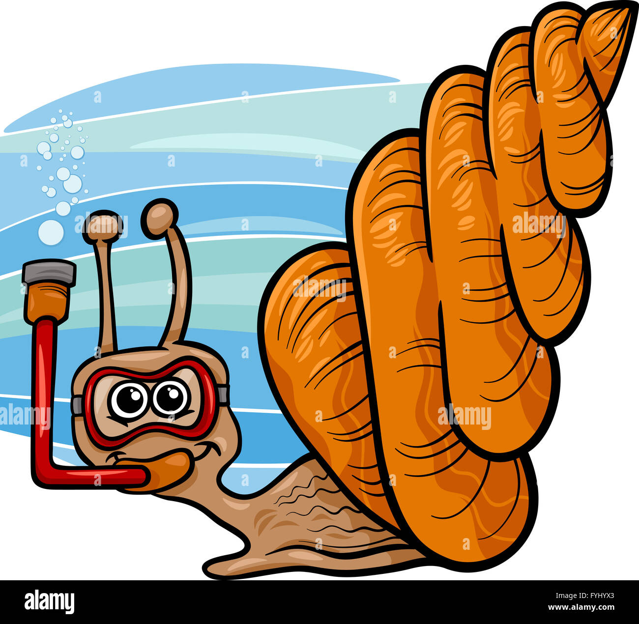 sea snail cartoon illustration Stock Photo - Alamy