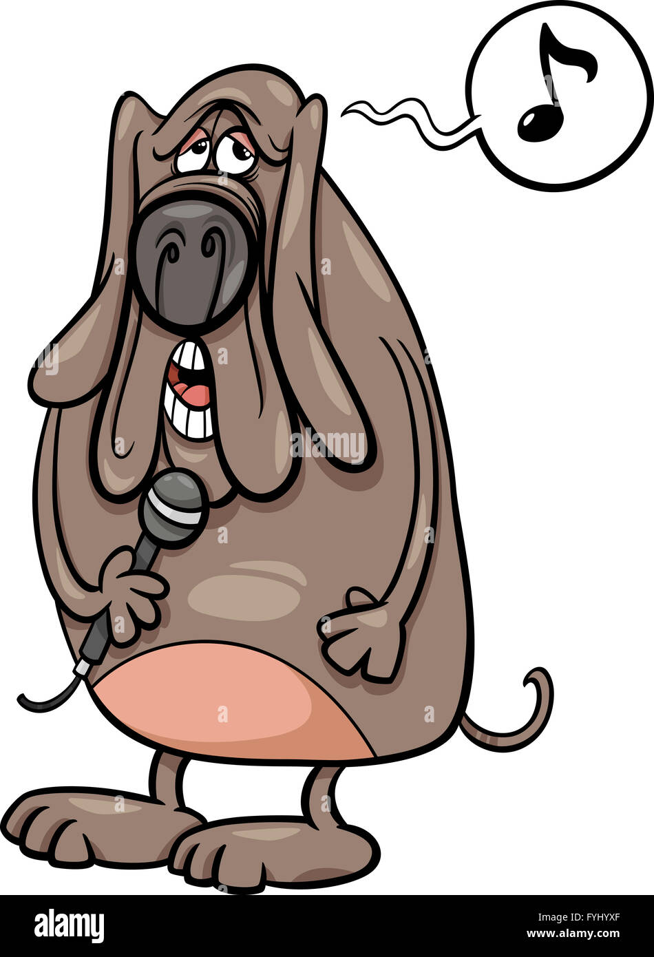 singing dog cartoon illustration Stock Photo - Alamy