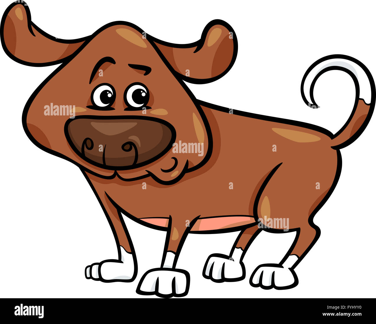 cute dog cartoon illustration Stock Photo - Alamy