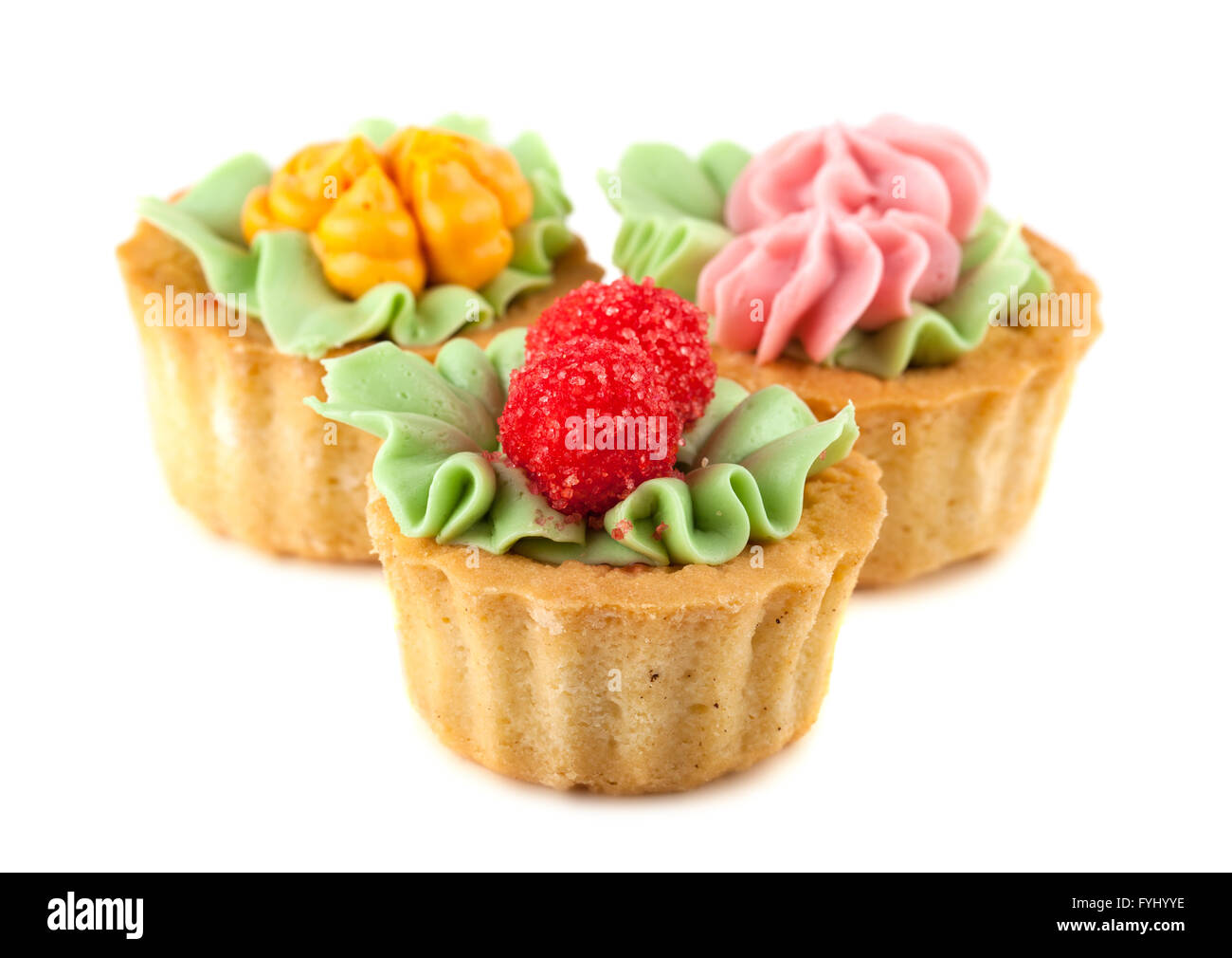 Three cakes basket Stock Photo - Alamy