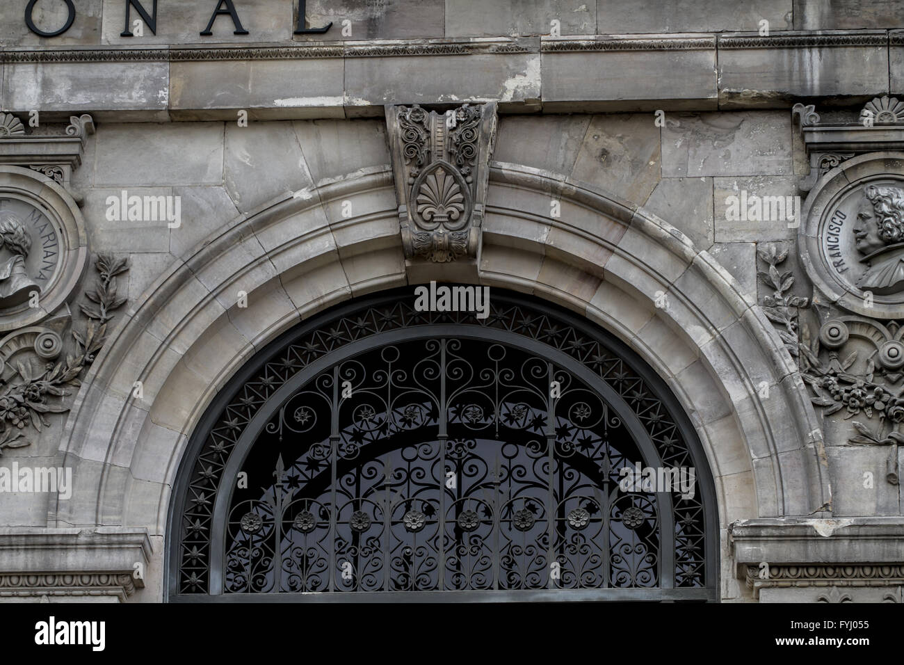 National library facade in Madrid, Spain Stock Photo - Alamy