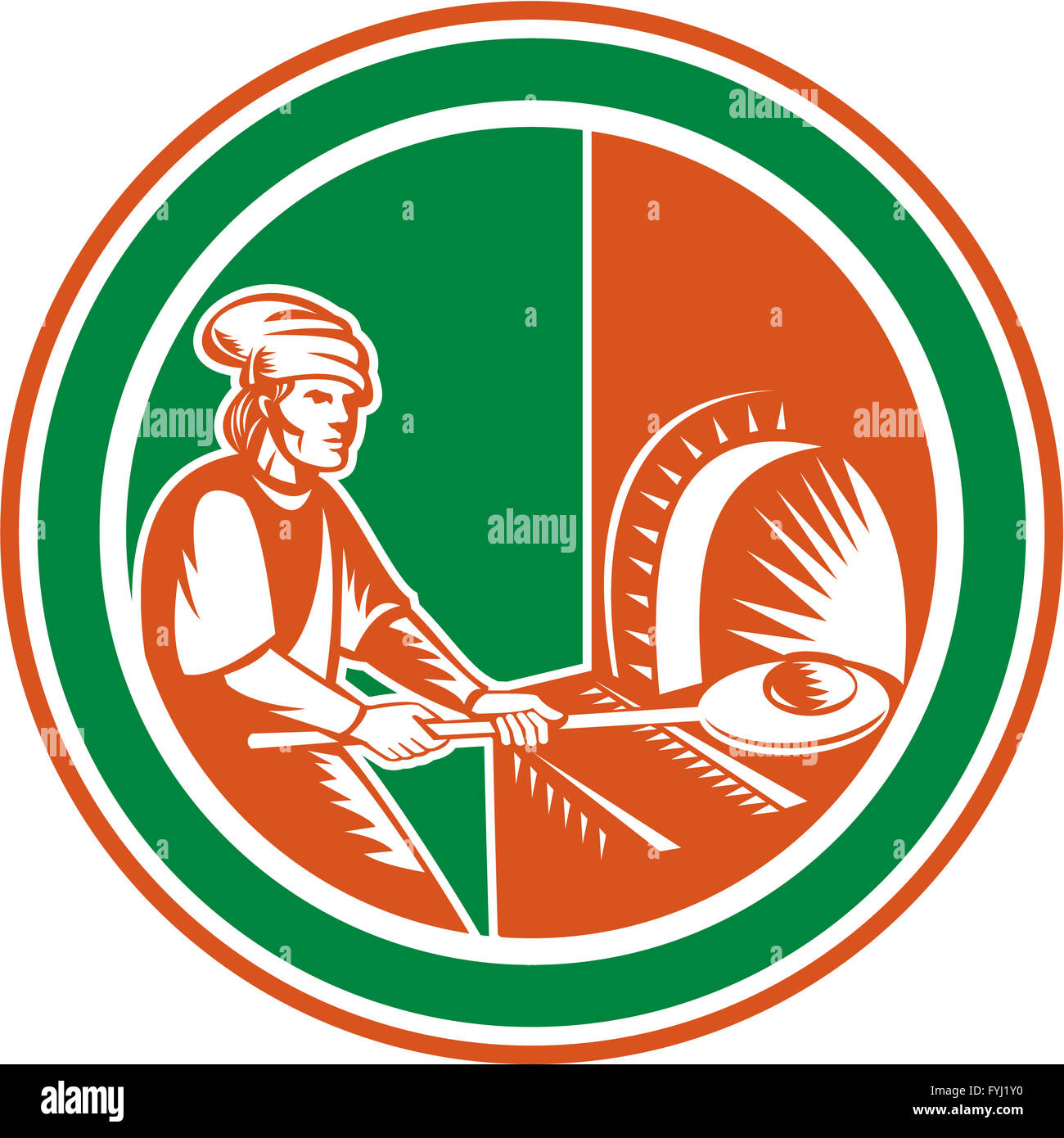 Baker Peel Bread Pan Circle Retro Stock Photo - Alamy