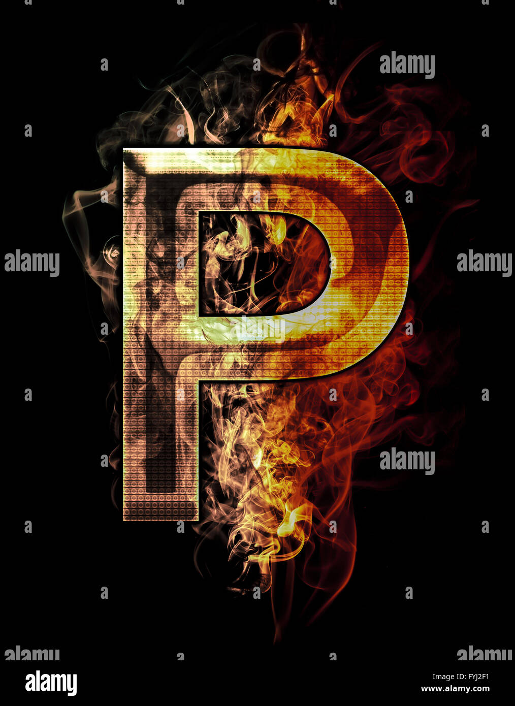 P Alphabet In Fire