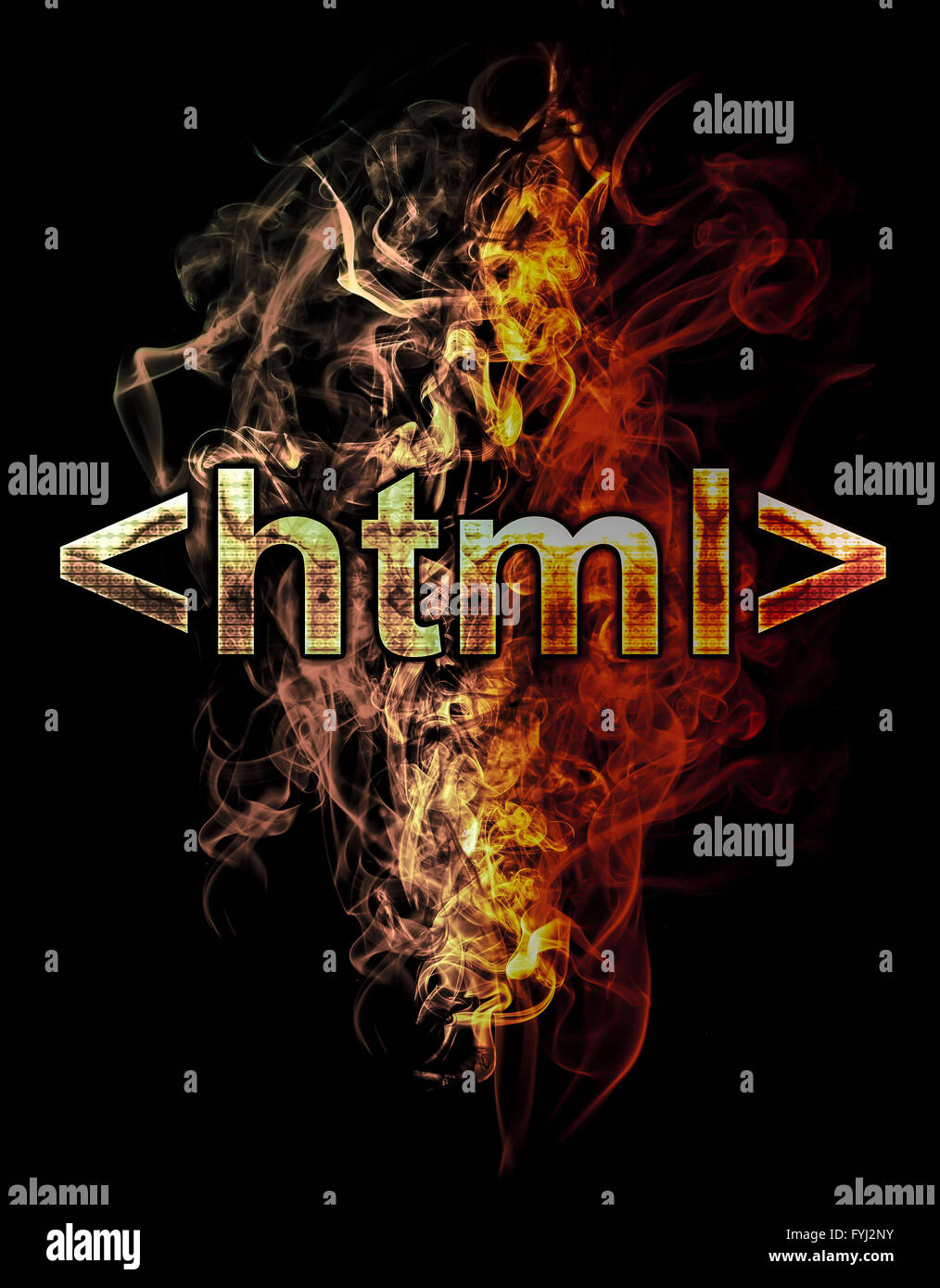 html, illustration of number with chrome effects and red fire on black ...