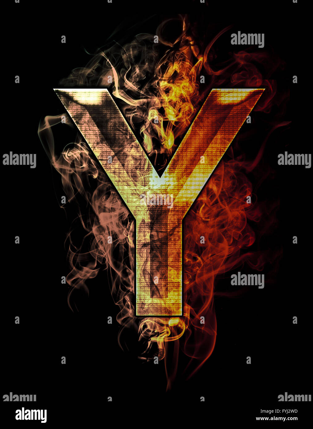 Letter Y Fire Letter Y In Fire Flame Icon Royalty Free Vector Image