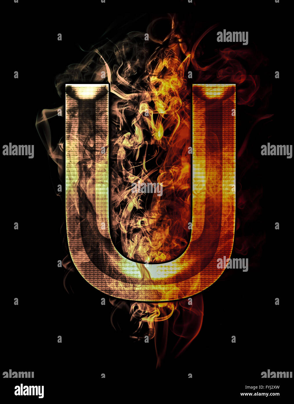 The Letter U On Fire