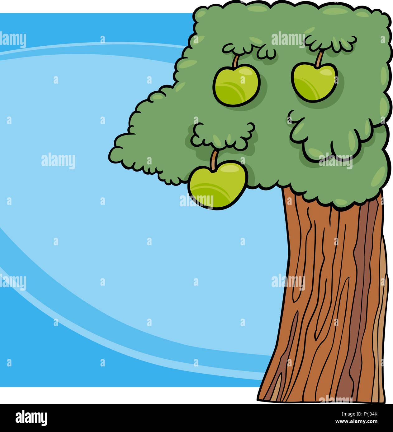 apple tree cartoon illustration Stock Photo - Alamy