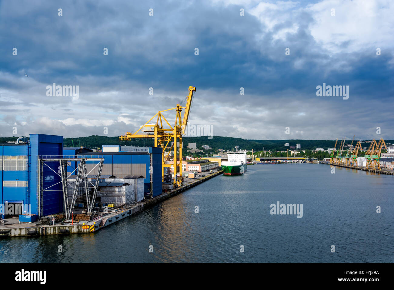 View of the quay port and shipyard of Gdynia, Pola Stock Photo - Alamy