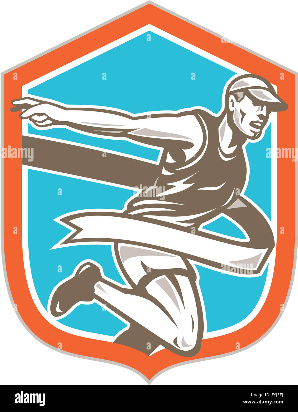Marathon runner shield hi-res stock photography and images - Alamy