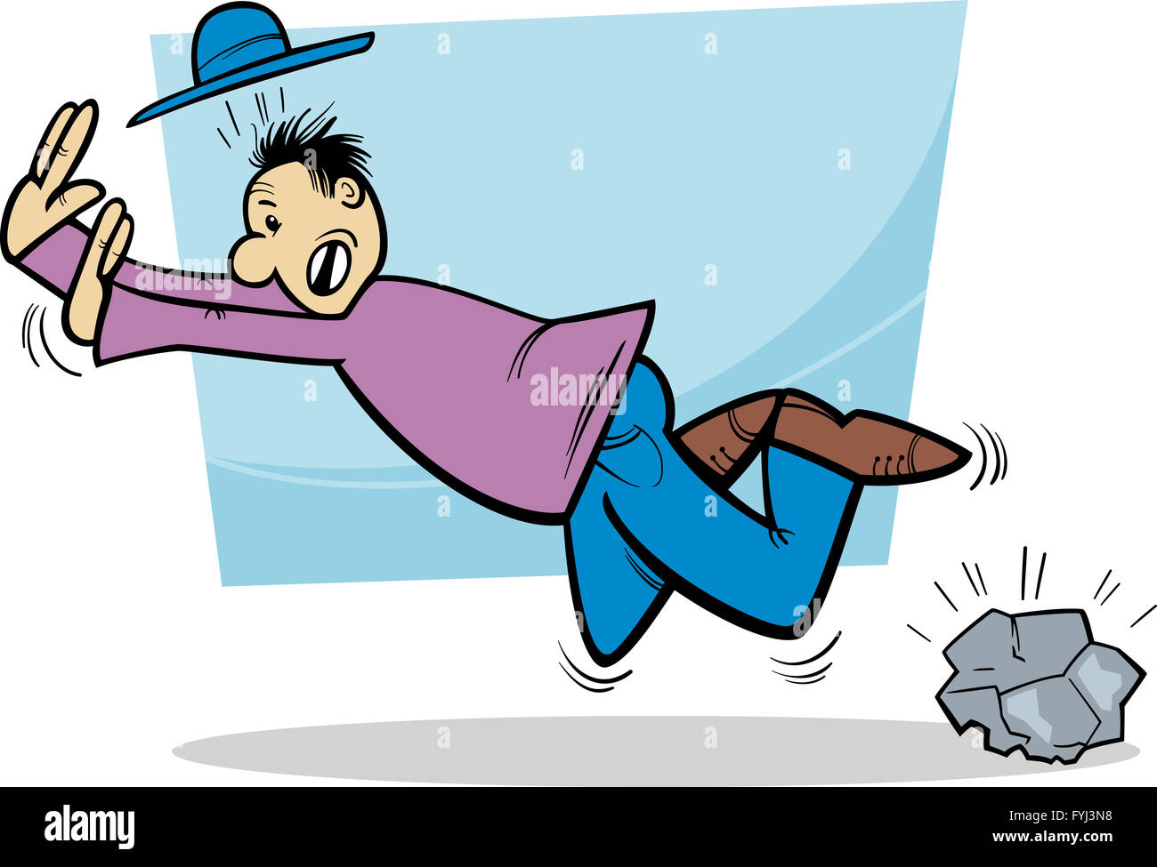 stumbling man cartoon illustration Stock Photo - Alamy
