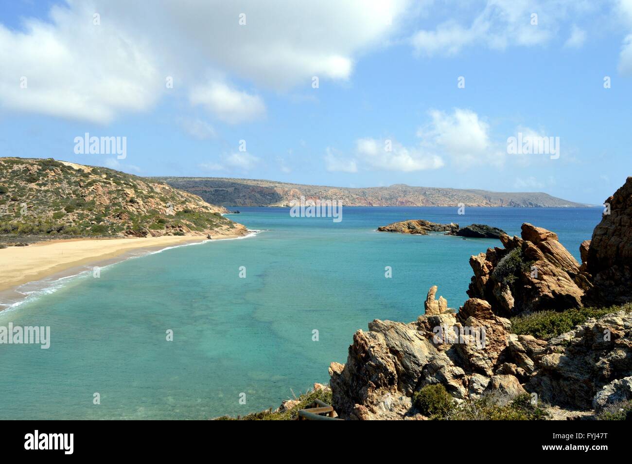 A creek in Crete with rocks, island and of the greenery Stock Photo - Alamy