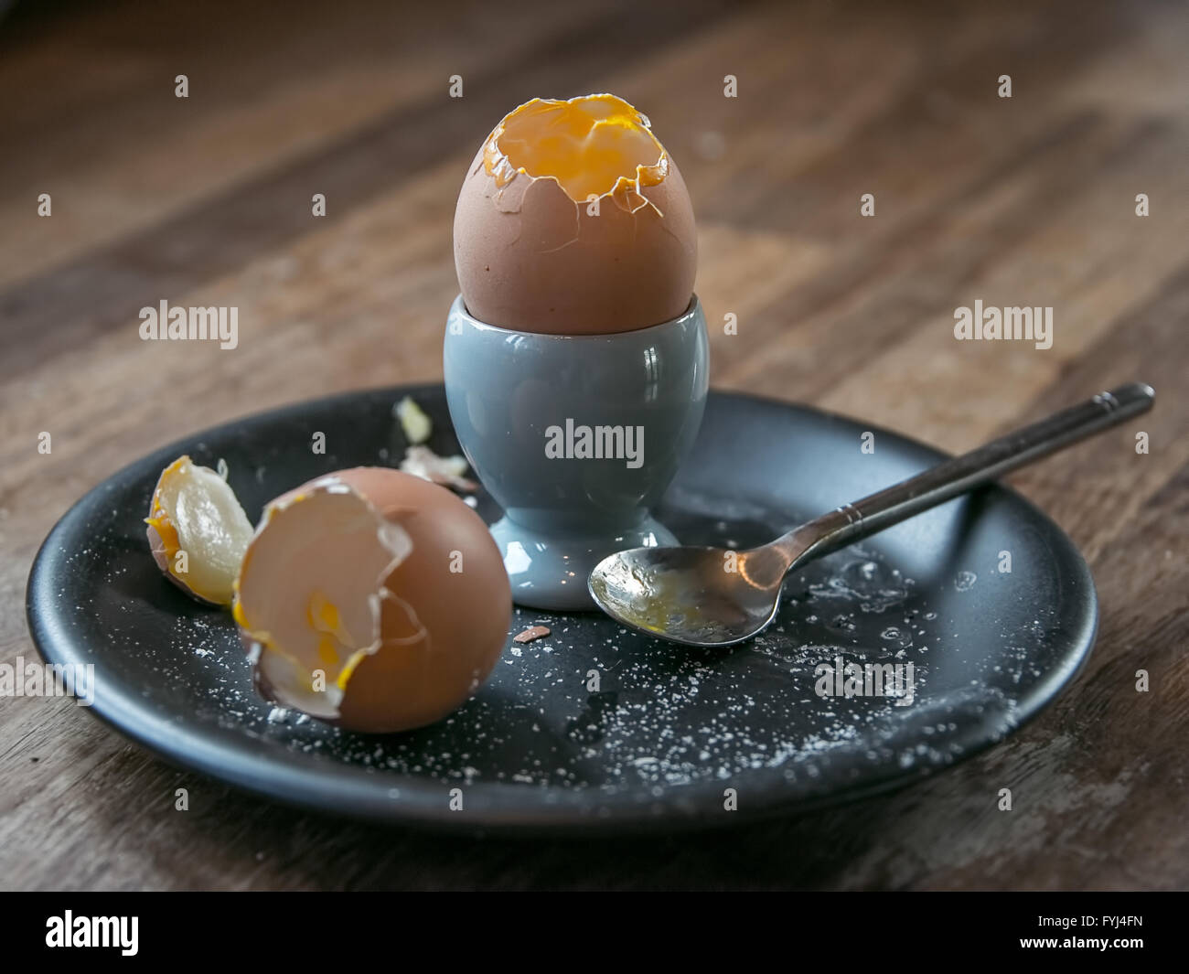 eaten hard-boiled eggs Stock Photo - Alamy
